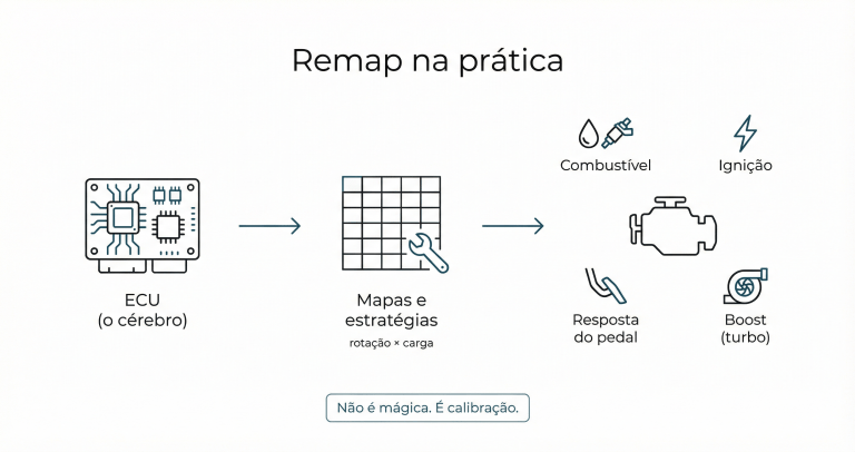 O que é remap? 21 pontos: ECU, ganhos e como evitar erros